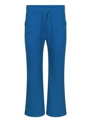 LEZAT Jules Waffle Knit Organic Cotton Drawstring Pant - Marine