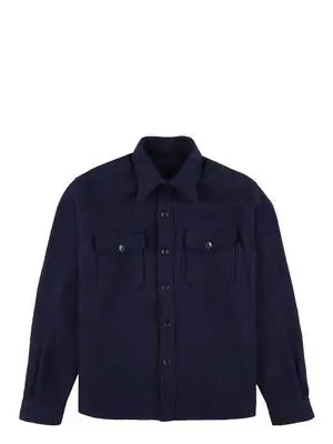 FORTELA Kenny Wool Overshirt - Navy