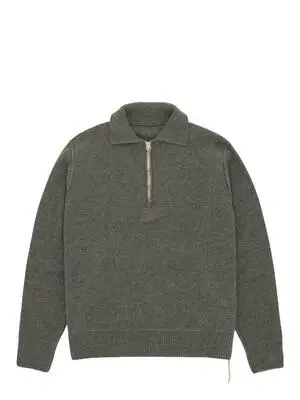 FORTELA Fortela Yale Wool Sweater With Collar And Zip Army Green