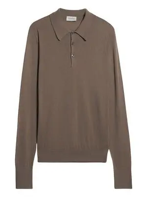 FORTELA Finchley Cotton Knit Polo - Brown