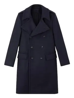 FORTELA Winston Double-breasted Wool Coat - Blue