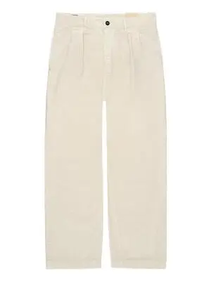 FORTELA Cotton Pleated Trousers - Off White