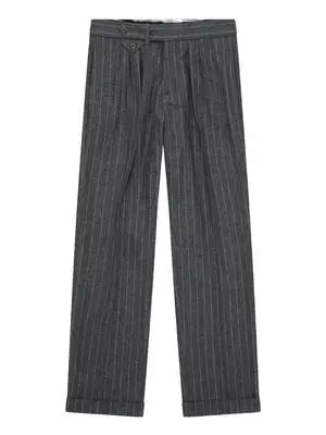 FORTELA Pinstripe Virgin Wool Trousers - Grey