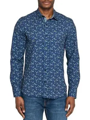 CON.STRUCT Paisley Woven Long Sleeve Basic - Navy/green