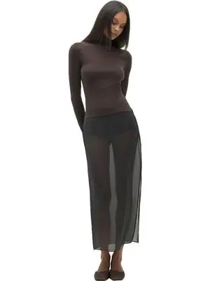 Naked Cashmere Fitted Cashmere Turtleneck - Cocoa