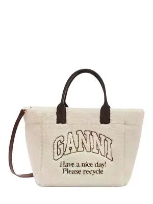 GANNI Logo-detail Tote Bag - Neutrals