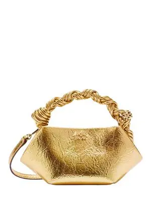 GANNI Mini Twisted-handle Tote Bag - Gold