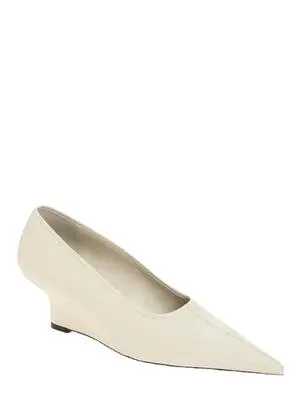 TOTEME Pointed Toe Wedge Pump - White