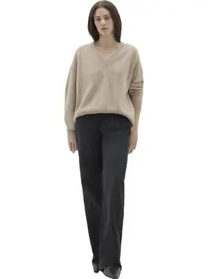 Naked Cashmere Sydney V-neck Cashmere Sweater - Flax