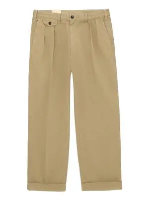 FORTELA Seattle Herringbone Pleated Trousers - Camel