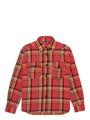 FORTELA Kenny Cotton Check Overshirt - Red
