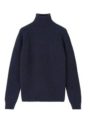 FORTELA Oslo Merino Wool High Neck Sweater - Blue