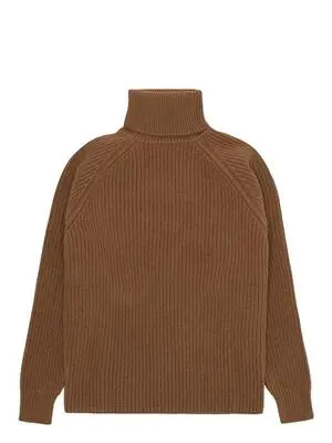 FORTELA Oslo Merino Wool High Neck Sweater - Brown