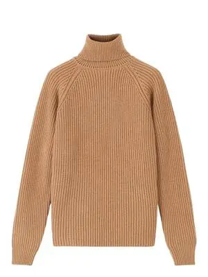 FORTELA Oslo Merino Wool High Neck Sweater - Camel