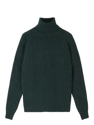 FORTELA Oslo Merino Wool High Neck Sweater - Green