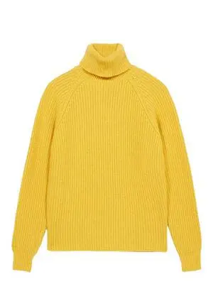FORTELA Oslo Merino Wool High Neck Sweater - Lemon