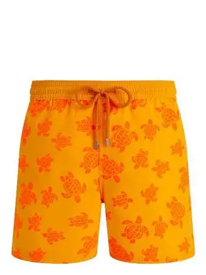 Vilebrequin Swim Shorts With Flocked Turtle Motif - Mango