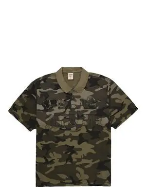 Supreme True Religion Applique Polo Shirt Woodland Camo - Olive Camo