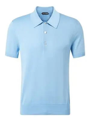TOM FORD Cotton Polo Shirt - Blue