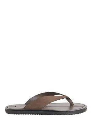 A.emery Leather Flora Flip Flops - Brown