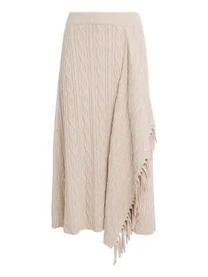 Simkhai Cotton-wool Kara Midi Skirt - Beige