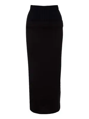 Attico Jersey Midi Skirt - Black
