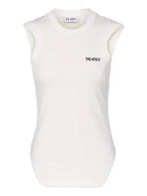 Attico Logo Cotton Top - White