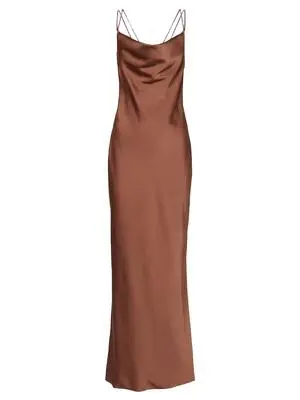 Remain Birger Christensen Satin Gown - Brown