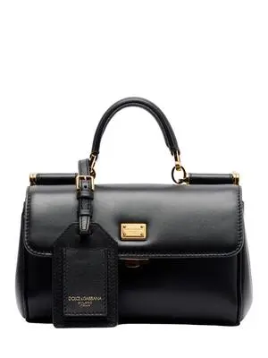 Dolce & Gabbana My Sicily Small Leather Tote Bag - Black
