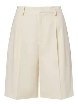 Ralph Lauren Minetta Wool Gabardine Bermuda Shorts - White