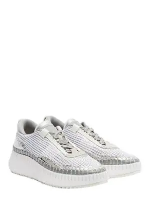Chloé Nama Metallic-effect Platform Sneakers - Silver