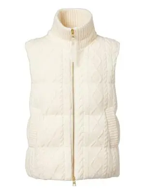 Varley Irina Cable-knit Puffer Vest - White