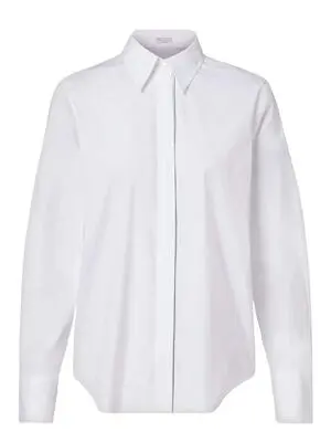 Brunello Cucinelli Monili Cotton-blend Poplin Shirt - White