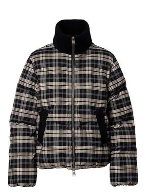 Varley Bryony Checked Flannel Puffer Jacket - Blue