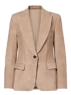 Brunello Cucinelli Suede Blazer - Brown