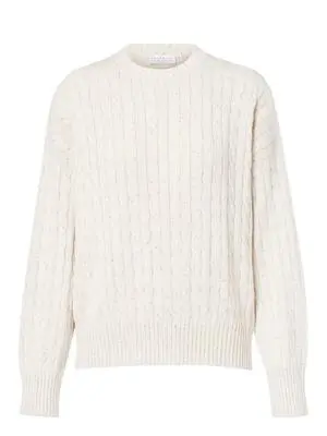 Brunello Cucinelli Sequined Cotton-blend Sweater - Beige