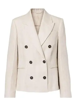 Brunello Cucinelli Linen And Cotton Blazer - Beige