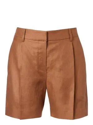Brunello Cucinelli Mid-rise Linen Bermuda Shorts - Brown