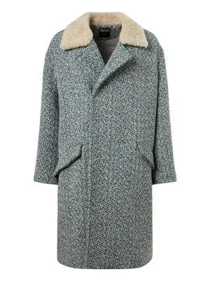Zegna Herringbone Wool And Cashmere Coat - Green