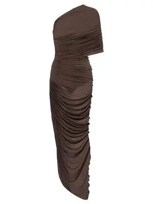 Magda Butrym Draped One-shoulder Gown - Brown