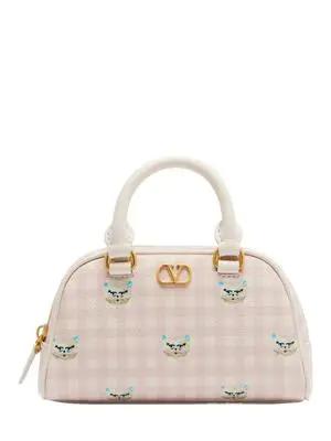 Valentino Garavani Gingham Leather Tote Bag - Pink
