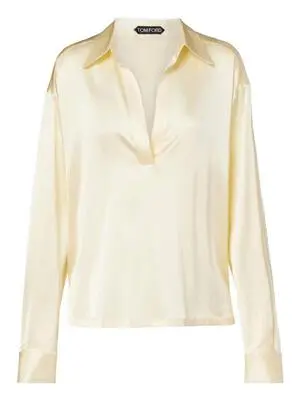 TOM FORD Silk-blend Top - Yellow