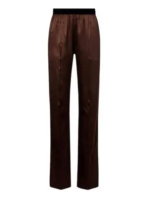 TOM FORD Silk-blend Straight Pants - Brown