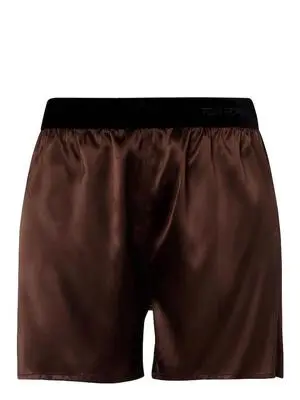 TOM FORD Silk-blend Satin Shorts - Brown