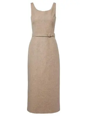 THE ROW Vadira Wool Midi Dress - Beige