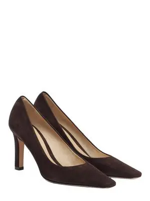 THE ROW Carla 80 Suede Pumps - Brown