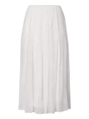 Brunello Cucinelli Cotton And Tulle Midi Skirt - White