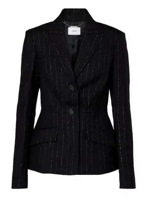 Erdem Pinstripe Wool Blazer - Black