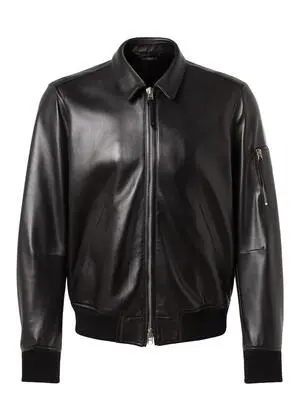 TOM FORD Lamb Leather Blouson Jacket - Black