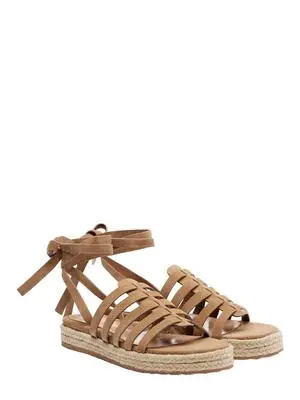 GIANVITO ROSSI Suede Espadrille Sandals - Brown